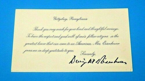 President Dwight Eisenhower Thank You Card -- Antique Price Guide ...