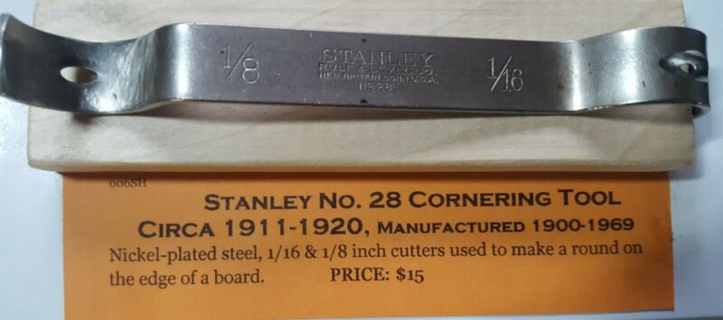 Vintage STANLEY No. 28, Two Cutters,1/16" x 1/8". Cornering Tool Circa ...