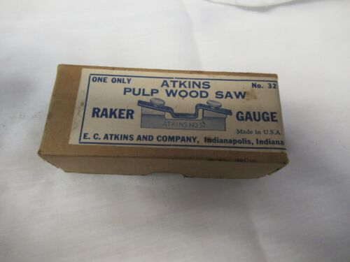 Vintage Atkins Pulp Wood Saw Raker Gauge in Original Box -- Antique ...