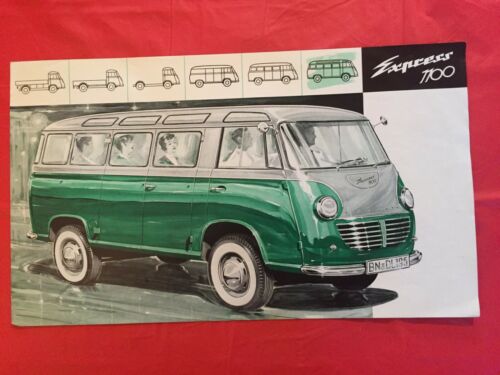 1957 Goliath "EXPRESS 1100" Bus Van Dealer Showroom Sales Brochure ...