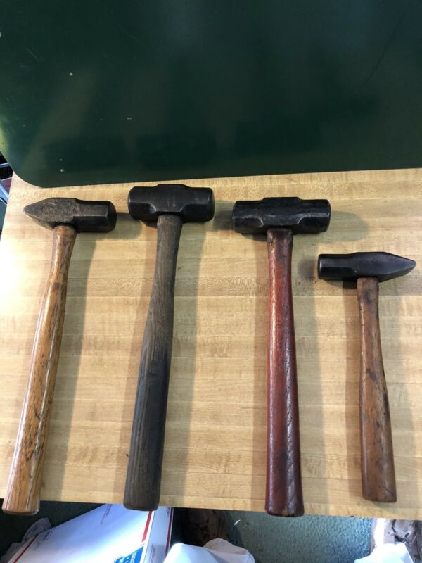4 Old Used Blacksmith Hammers, Atha, Plumb, True Temper Tools ...