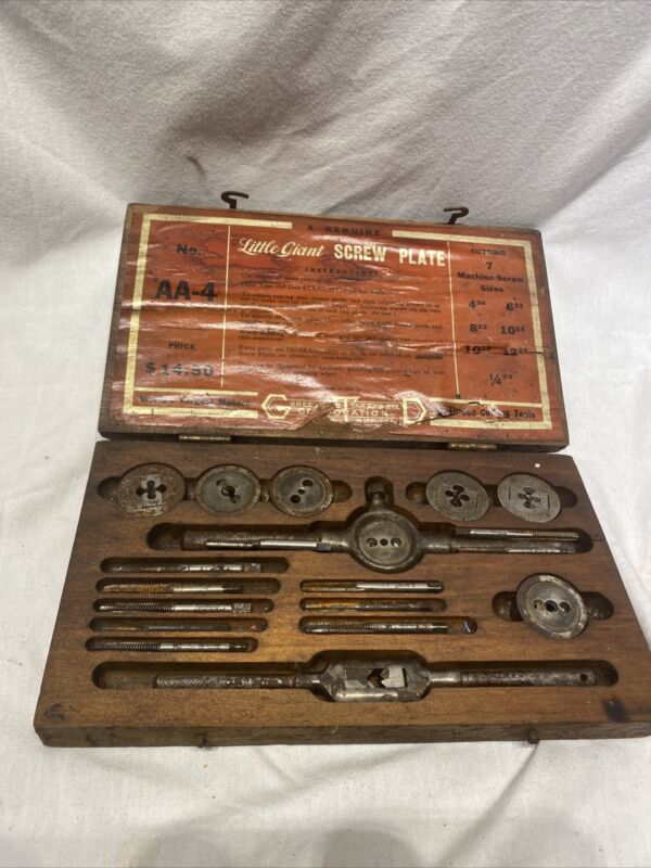 Vintage Greenfield Little Giant Adj. Die screw plate Set No AA-4 Tap ...