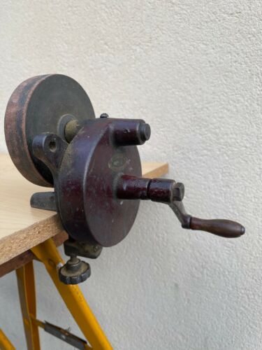 Vintage Modern Grinder Mfg. Co. Hand Crank Bench Clamp Grinding Wheel ...