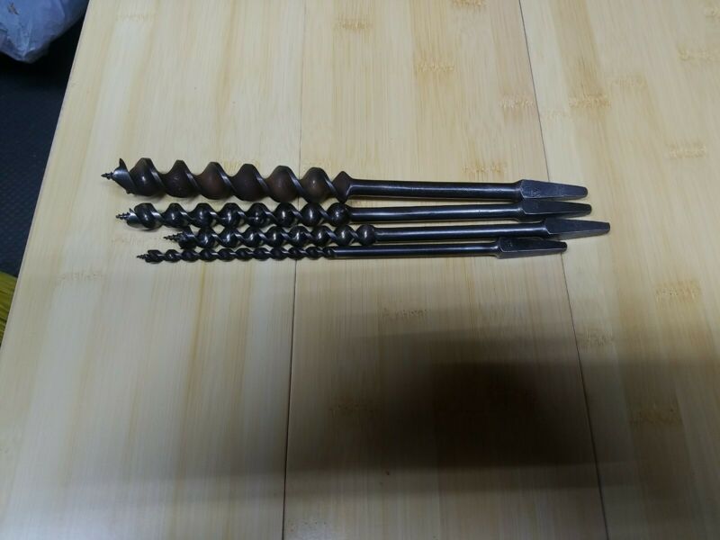 ANTIQUE Tools Brace Bit Hand Drill Auger Bits Lot Vintage RUSSELL ...