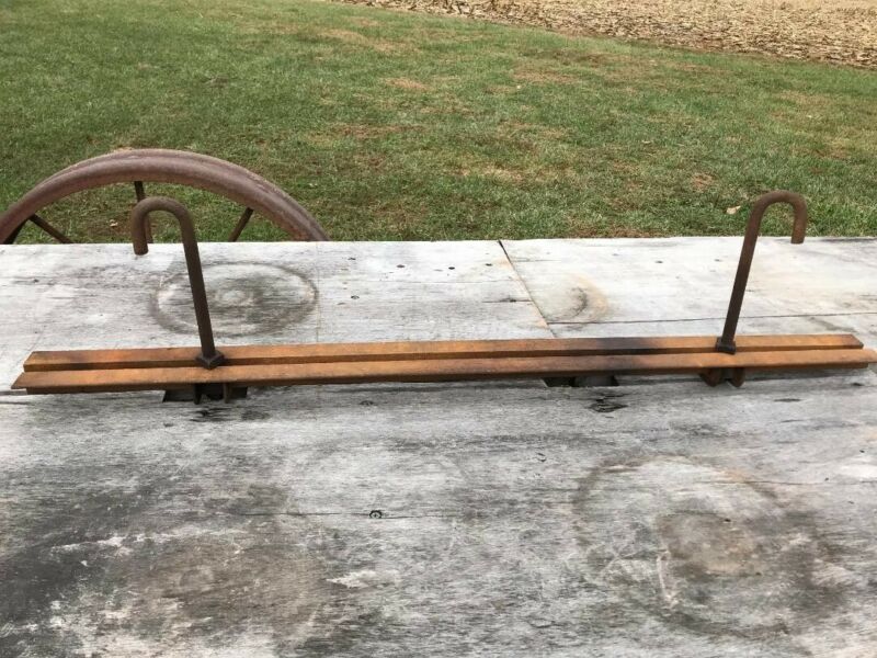 Vintage 31 inch almost 3 ft. hay trolley track myers,ney and 2 hangers ...