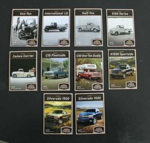 Set of 10 Chevrolet Truck Legends trading cards in original package ...