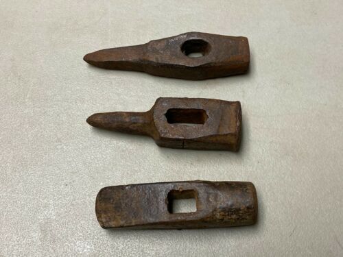 3 vintage small blacksmith hammer heads cross peen & 2 punch anvil ...