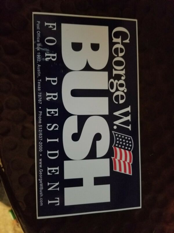 ORIGINAL George W. Bush for President Bumper Sticker -- Antique Price ...