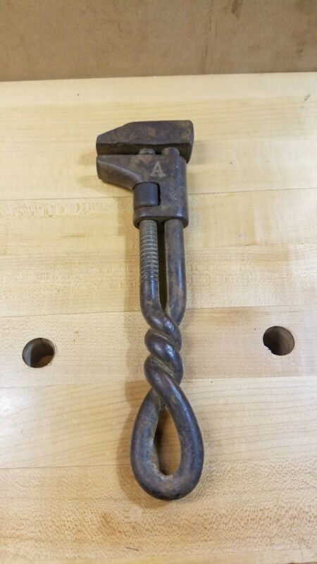 Vintage Adj Wrench With Twisted Handle at 10" long Collectible Antique ...