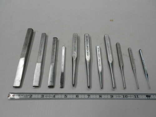 Vintage Mix Lot Set 11 =CRAFTSMAN= USA WF Cold Chisel Punch Tool Art ...
