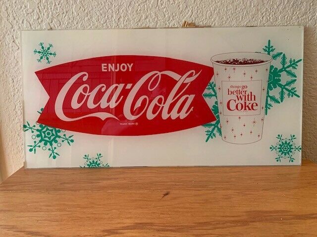 Coca Cola Logo Plastic Sign Insert Things Go Better With Coke 11 X 23