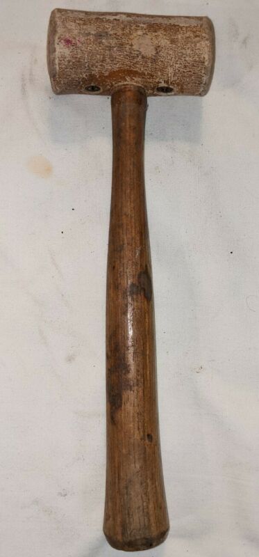 Vintage Tool Rawhide Rolled LEATHER MALLET Hammer Craftsman 7 oz. Wood ...
