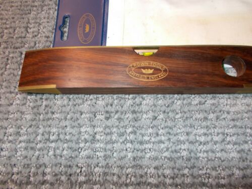 VINTAGE ROSEWOOD & BRASS TORPEDO LEVEL 9" by CROWN TOOLS * ORIGINAL ...