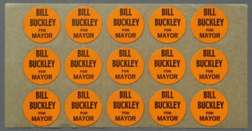 Bill Buckley Conservative for Mayor New York City 1965 Sheet 15 Small ...