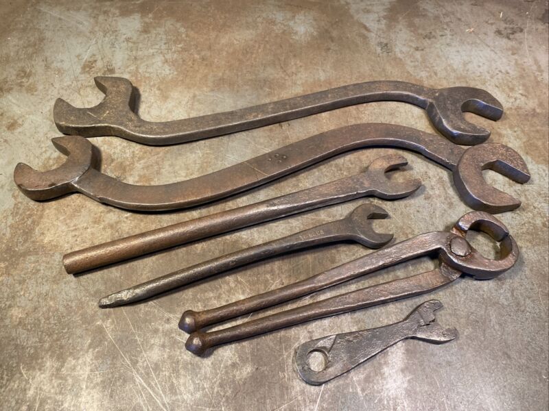 Antique Wrenches And Nipper Hand Forged Railroad Or Mining Tools ...