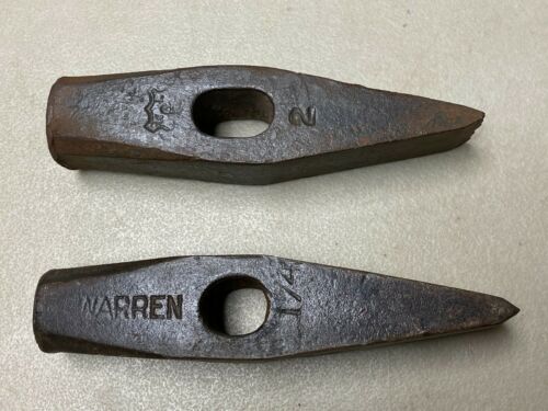 2 vintage 2 lb Blacksmith cut off hammer heads Warren #174 & K L anvil ...