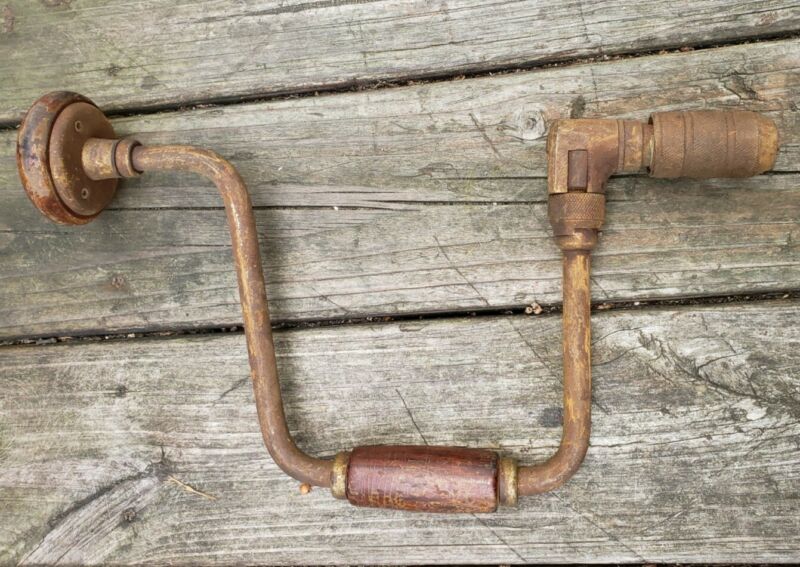 Antique Hand Drill Auger Bit Brace Rare Vintage Woodworking TOOLS Lot ...