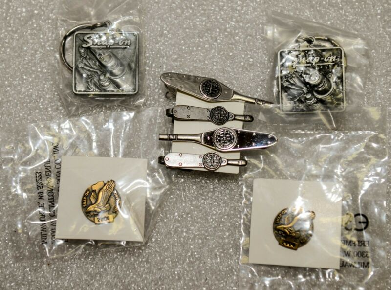 "New" (4) Snap-on Tools Torqometer Tie/Money Clips/Key Ring/Pin Rare ...