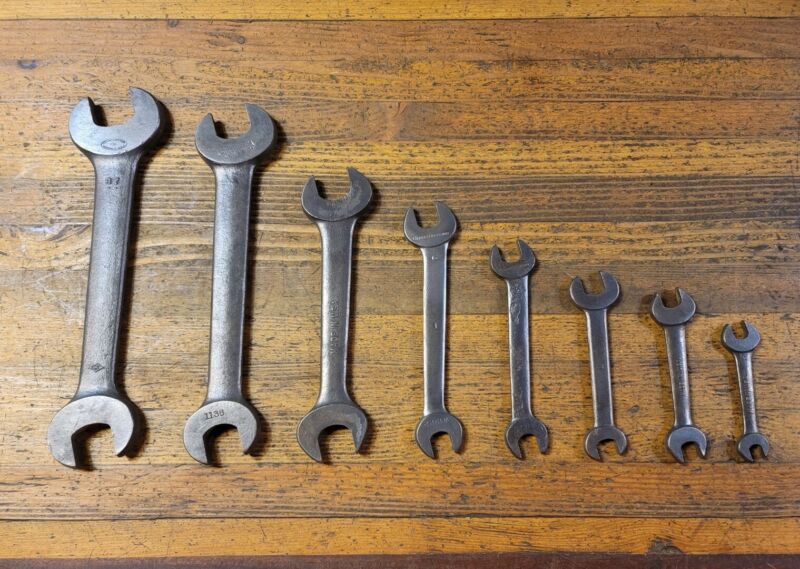 Antique Tools Wrenches Size Set VINTAGE Railroad Factory Tractor Farm ...