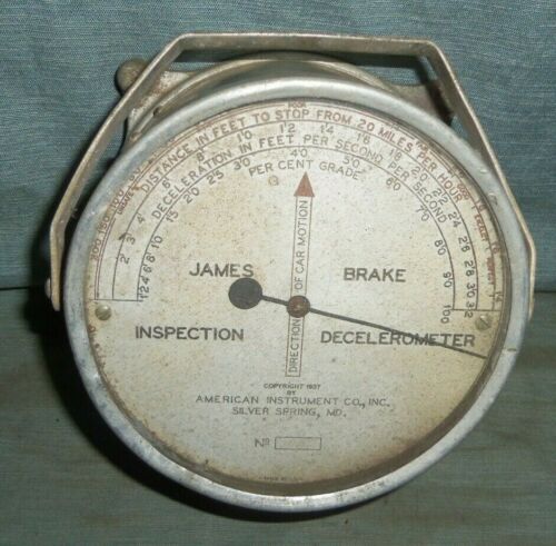 Vintage JAMES BRAKE Railroad Decelerometer Gauge American Instrument Co ...
