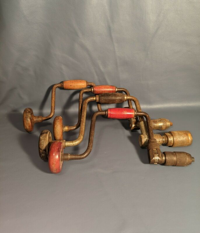 Lot Of 4 Antique Wooden Handle Drill Hand Drill -- Antique Price Guide ...