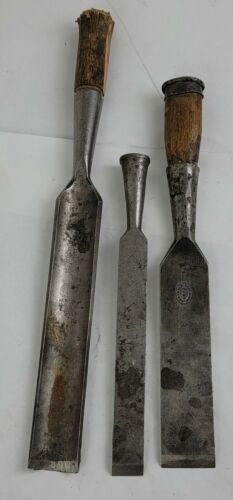 Lot of 3 Antique Wood Carving Chisel Gouge D.R. Barton L.&I.J. White ...