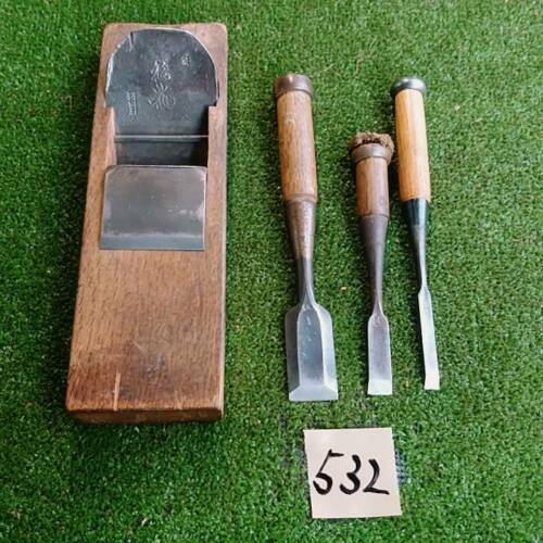 Japanese Vintage Chisel Nomi 3 pcs Plane carpentry wooden Daiku ...