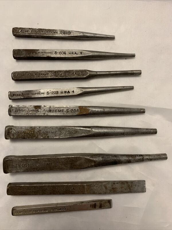 Vintage Blue-Point Supreme Tools 7 Punches 2 Chisels USA Lot of 9 ...