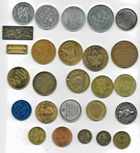 VINTAGE TOKEN ASSORTMENT--26 TOKENS--X-41 -- Antique Price Guide ...