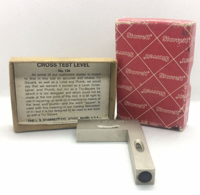 Starrett No. 134 Cross Test Level w/ Original Box & Paperwork ...