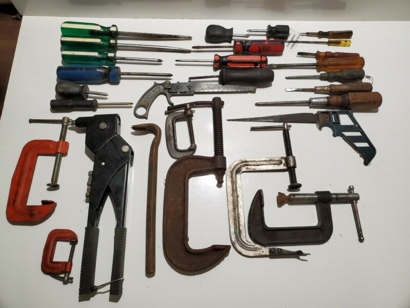 Vtg Tool Lot Lot Of Tools Machinery Welding Clamps Tools Screwdrivers ...