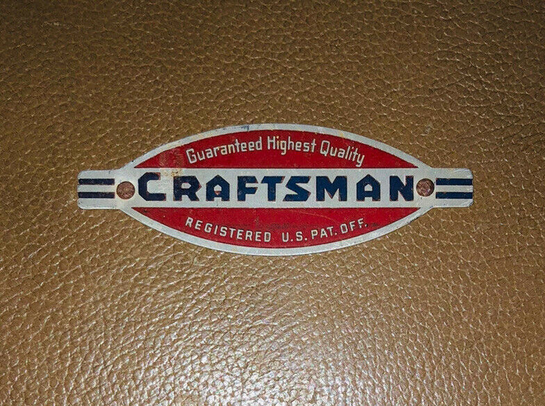 Vintage Craftsman 1950s Logo Metal Tool Box Emblem Badge ONLY ...