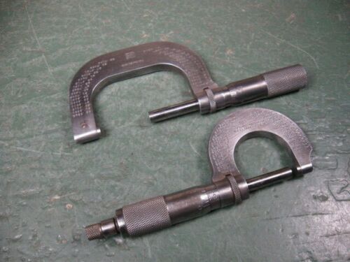 OLD USED VINTAGE MACHINING TOOLS MACHINIST EARLY MICROMETERS BROWN ...