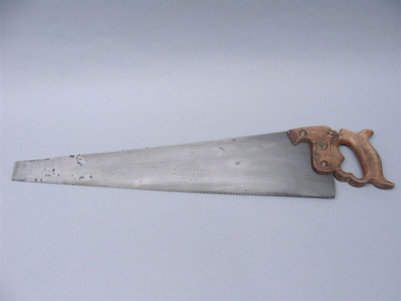 Vintage 1896-1917 Disston & Sons 22" Blade 10TPI Hand Saw w/NIB & Wheat ...