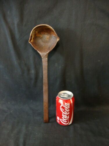 Vintage Cast Iron Lead Melting Ladle Dipper Blacksmith Tool -- Antique ...