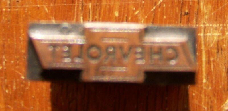 Chevrolet automobile advertising Newspaper Printing Block Letterpress ...