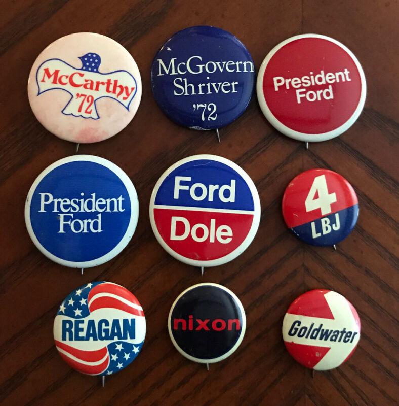 ORIGINAL LOT OF VINTAGE POLITICAL PINS -- Antique Price Guide Details Page