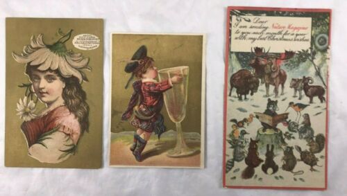 Set of 3 Magazine Subscription Cards Victorian Christmas Trade Cards ...