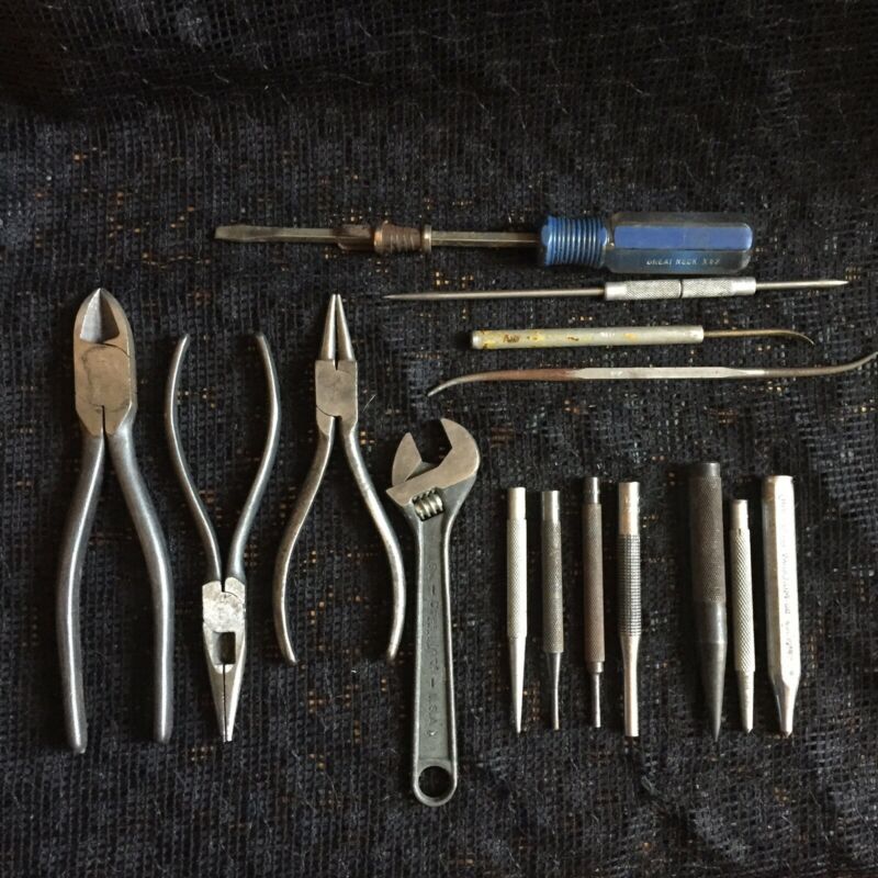 VINTAGE 15 pc HAND TOOLS PLIERS MADE IN USA Drop Forge/Nicholson ...