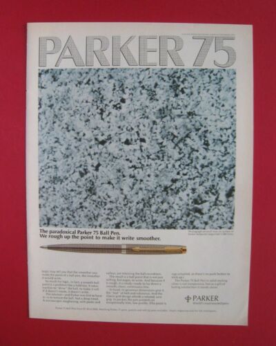 1974 Parker 75 Ball Pen / Seagram''s 100 Pipers Scotch Color AD ...