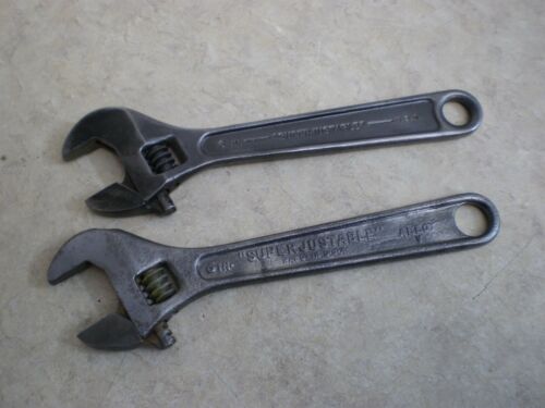 VINTAGE ADJUSTABLE WRENCH LOT 2 J H WILLIAMS SUPERJUSTABLE 6" DIFFERENT ...