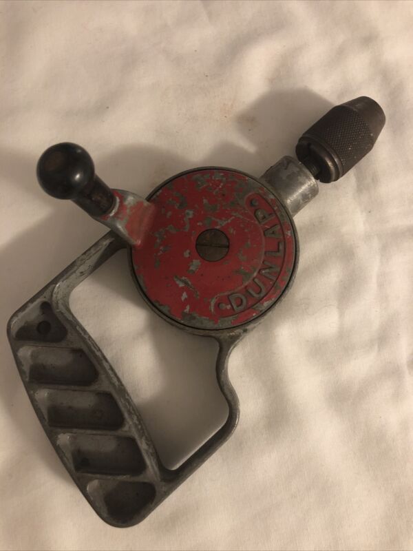 Vintage Gray & Red Dunlap Hand Crank Drill with Pistol Grip Buck Rogers ...