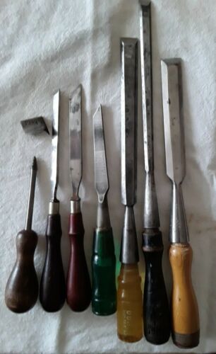 Vtg Lot Misc Wood Working Carving Bevel Chisel JPH Everkeen/Pritzlaff ...