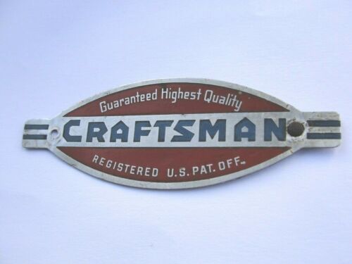 Vintage Craftsman 1950s Logo Metal Tool Box Emblem Badge ONLY ...