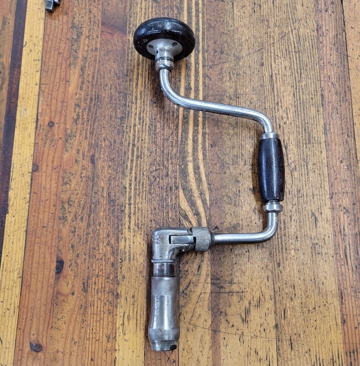 Antique Hand Drill Auger Bit Brace RARE Vintage MILLERS Woodwork ...