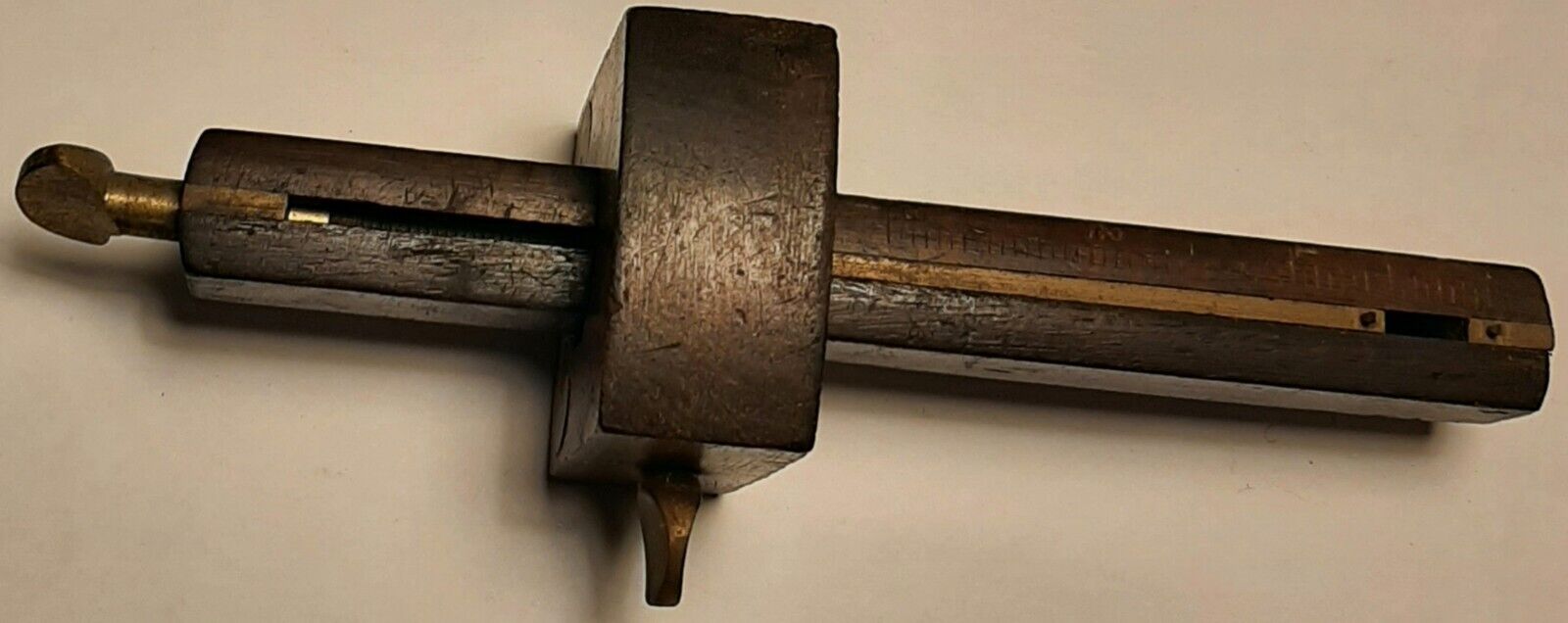 Antique Rosewood Brass Carpenters Woodworking Mortice Scribe Gauge ...