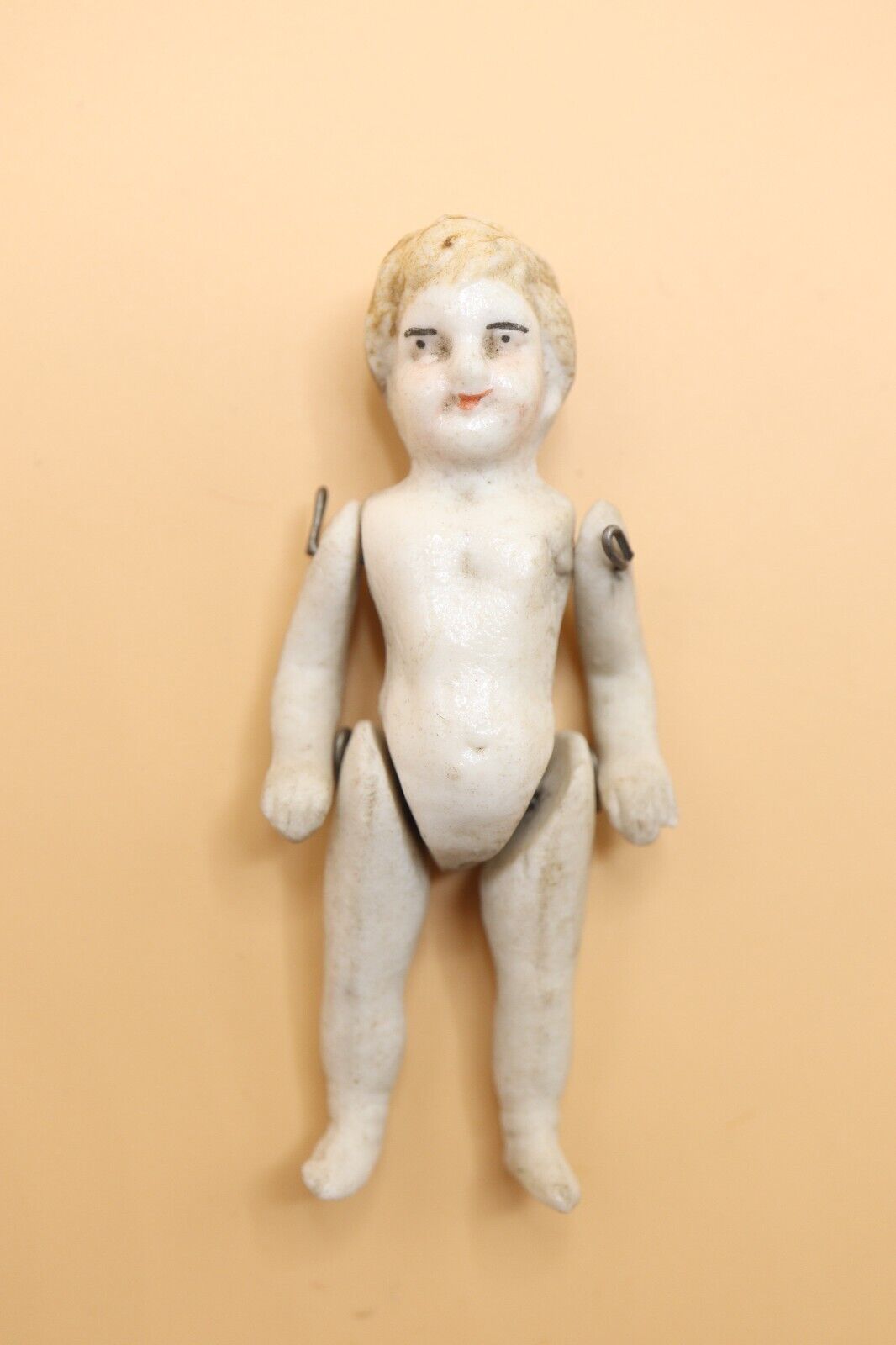 Antique Parian Molded Hair Doll Glass Eyes Swivel Neck German