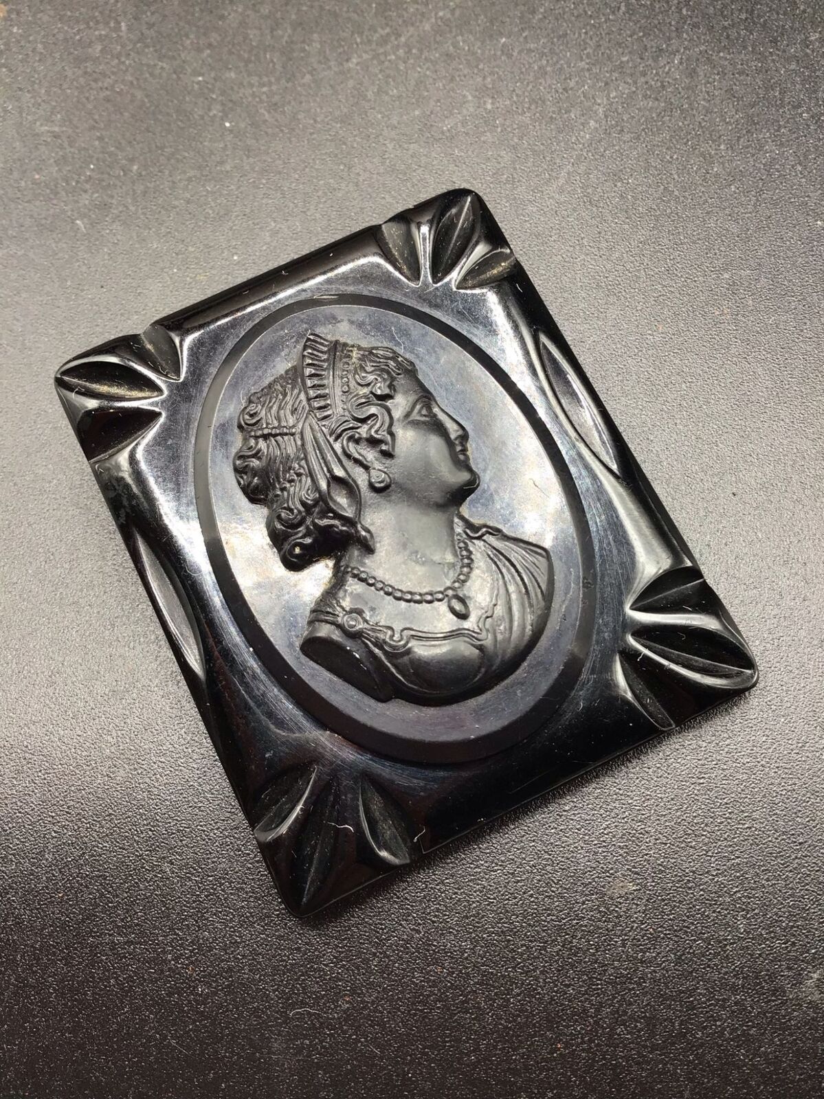 RARE Vintage Antique 1.7534 Mourning Pin Jewelry Lady Circle Frame ...