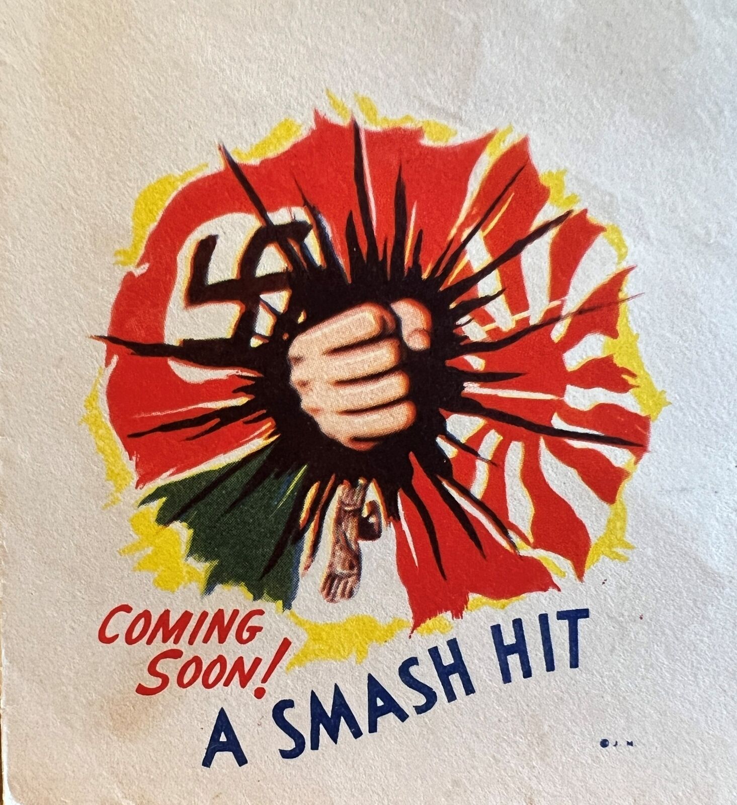 1943 Patriotic Home Front Postal Cover Cachet Hand Smashes Nazi ... 1943 Patriotic Home Front Postal Cover Cachet Hand Smashes Nazi ...