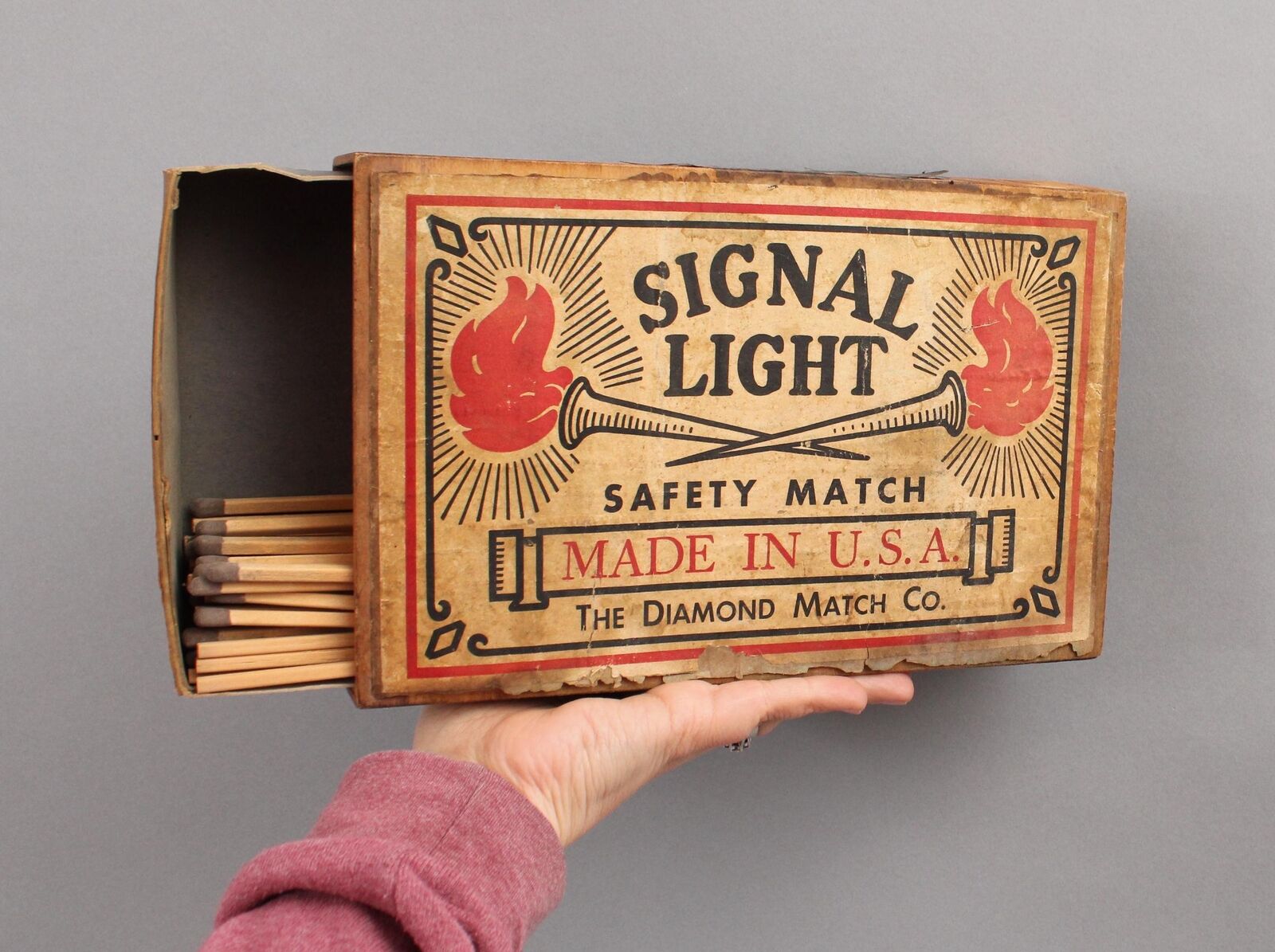 Huge Antique Diamond Match Advertising Store Display Signal Light ...